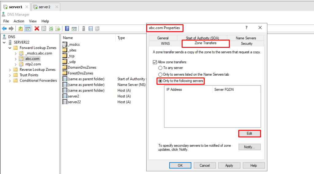 How To Create Secondary DNS Zone in Windows Server 2022 – NTP Solutions